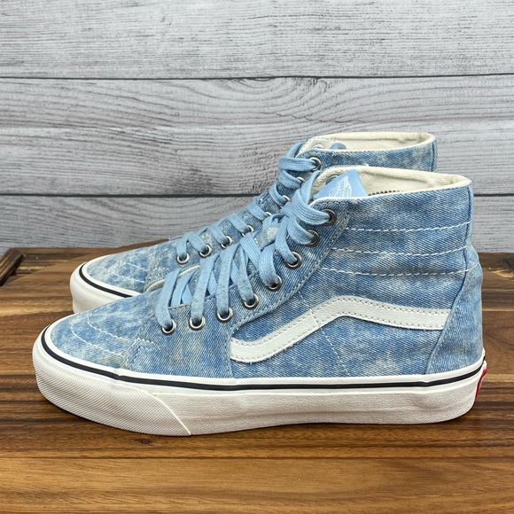 Vans | Shoes | Vans Sk8 Hi Tapered Denim Destroy Winter Sky Blue ...